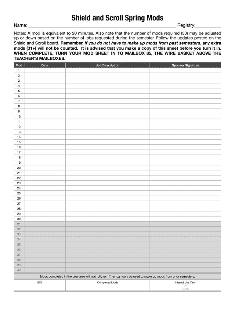 Fillable Online Shield and Scroll Spring Mods - bMisterHoffmanbbcomb Fax Email Print - pdfFiller