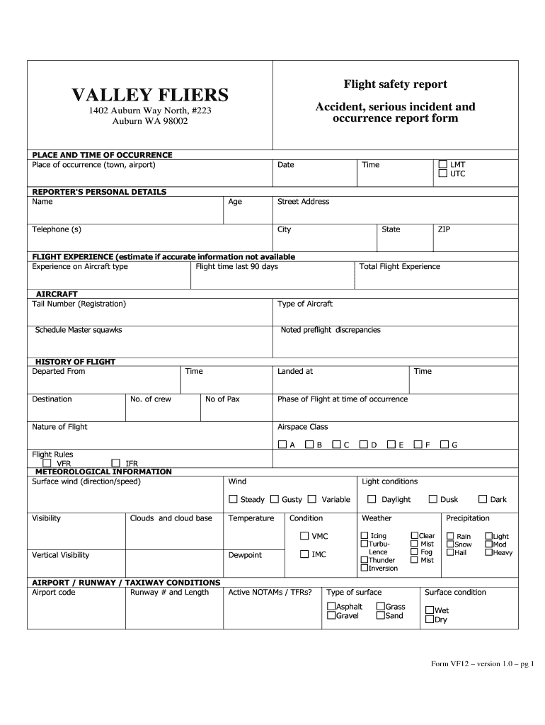 Fillable Online valley-fliers Flight safety report 11-28-15 - bvalleyb ...