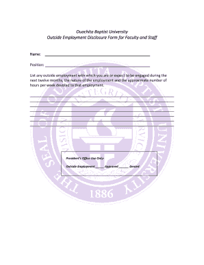 Outside Employment Disclosure Form - Fill Online, Printable, Fillable ...