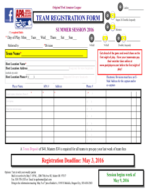 Fillable Online TEAM REGISTRATION FORM - bpacificnwbbapaleaguesbbcomb ...