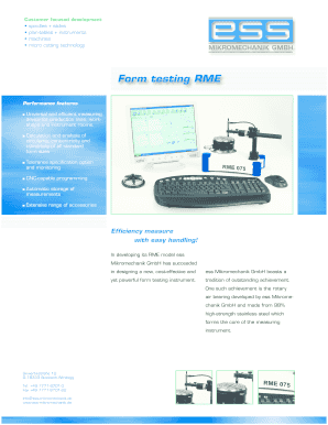 Fillable Online ess-mikromechanik Form testing RME - bessb ...