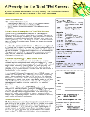 Fillable Online A Prescription for Total TPM Success - beam2gob Fax ...