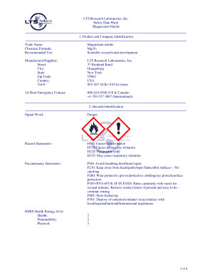 Fillable Online Safety Data Sheet Magnesium Nitride 1 Fax Email Print ...