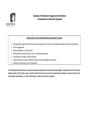 Fillable Online Examples of Attendance Strategies and Interventions ...