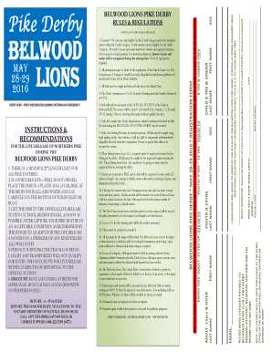 Fillable Online pikederby Derby BELWOOD LIONS PIKE DERBY RULES amp ...