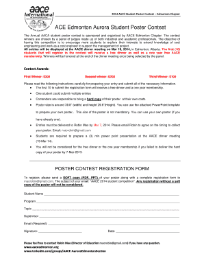 Fillable Online aaceedmonton 2013 AACE Student Poster Contest - The ...