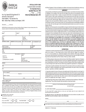 Fillable Online LICENSED BY THE AMERICAN KENNEL CLUB TREE TOWNS BOXER Fax Email Print - pdfFiller