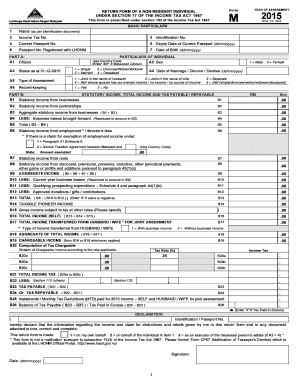 Fillable Online RETURN FORM OF A NON-RESIDENT INDIVIDUAL Form YEAR OF ...