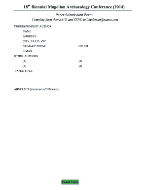 Fillable Online lonjul 18th Biennial Mogollon Archaeology Conference ...