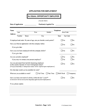 Fillable Online Forms - S4 - Application for Employment Fax Email Print - pdfFiller