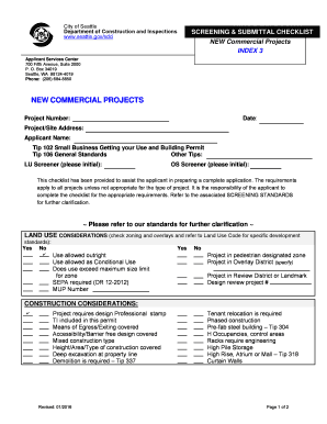 Fillable Online seattle Seattle DCI Form - New Commercial Projects ...