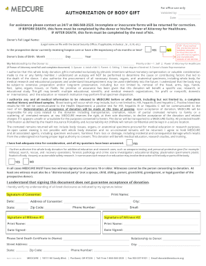 Fillable Online Whole Body Donation Forms - MedCure Fax Email Print ...