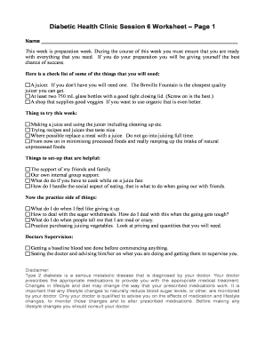 Fillable Online diabetichealthclinic To download a copy the preparation ...