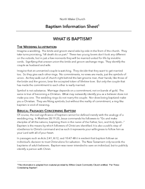 Fillable Online Baptism Information Sheet.pages Fax Email Print - pdfFiller