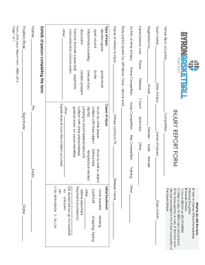 Fillable Online Form WHS Injury Report Form - Byron Bay Basketball ...