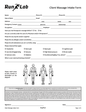 Fillable Online Client Massage Intake Form - bkimmullenbbcomb Fax Email ...