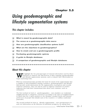 Fillable Online Using geodemographic and lifestyle segmentation systems ...