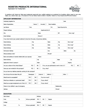 Fillable Online Rooster Application Packet Fax Email Print - pdfFiller
