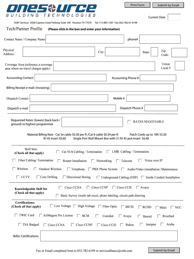 Fillable Online OSBT Services 8300 Cypress Creek Parkway Suite 100 ...