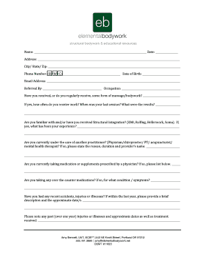 Fillable Online elementalbodywork Elemental-Bodywork-Intake-Form Fax ...
