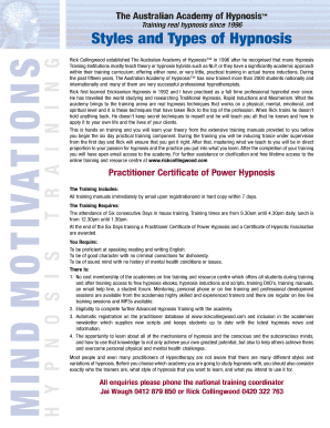 Fillable Online Styles and Types of Hypnosis MOTIVATIONS HYPNOSIS ...