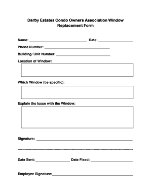 Fillable Online darbyhoa Darby Estates Condo Owners Association Window ...