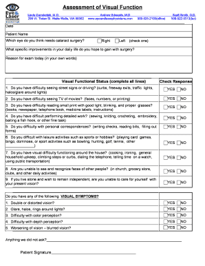 Fillable Online Pateint Survey for Cataract Symptomsdoc Fax Email Print ...