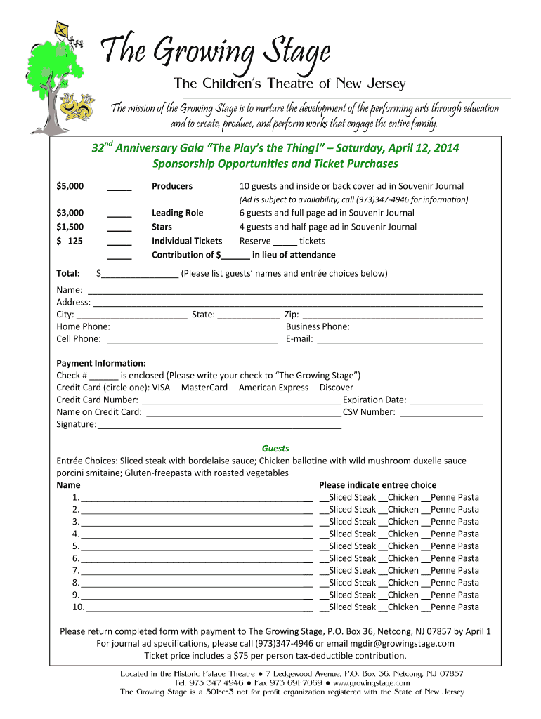 Fillable Online The Growing Stage Fax Email Print - pdfFiller