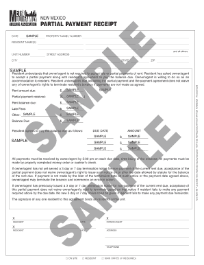 Fillable Online PARTIAL PAYMENT RECEIPT Fax Email Print - pdfFiller