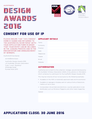 Fillable Online awa org Consent for use of IP - Australian Window ...