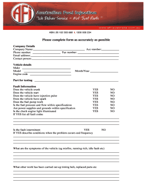 Fillable Online Please complete form as accurately as possible - AFI ...