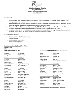 Fillable Online Lights, Camera, Dancin Fax Email Print - pdfFiller