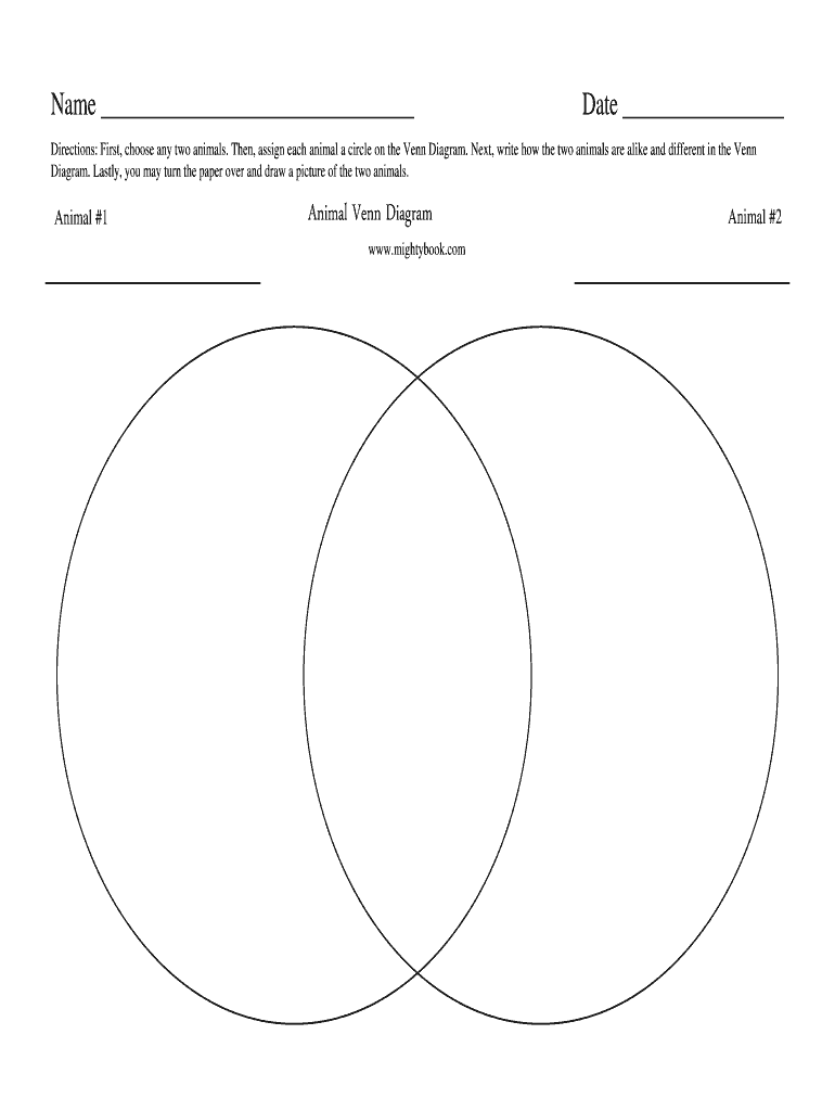 Fillable Online Animal 1 Animal Venn Diagram Animal 2 - bEZTalesbbcomb ...