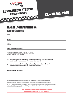 Fillable Online msc-wolfsberg FAHRERLAGERANMELDUNG PADDOCKFORM Fax ...