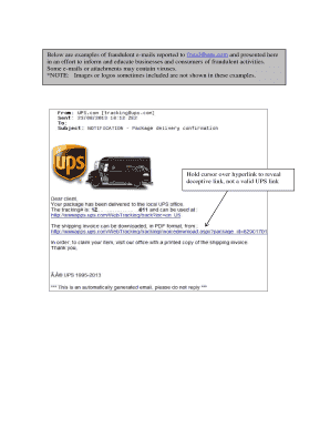 Fillable Online Below are examples of fraudulent e-mails reported to ...