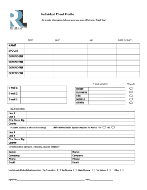 Fillable Online Individual Client Profile - brrb-bcpabbcomb Fax Email ...
