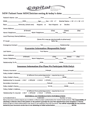 Fillable Online CAPS Patient Registration Form Fax Email Print - pdfFiller