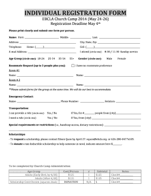 Individual Registration Form - Fill Online, Printable, Fillable, Blank ...