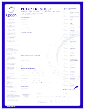 Fillable Online PET CT Request Form - bQscanb Fax Email Print - pdfFiller