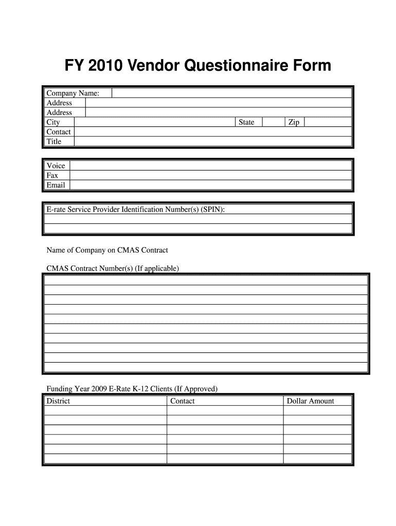 Fillable Online Year 2004 Vendor Qualification Form Fax Email Print - pdfFiller