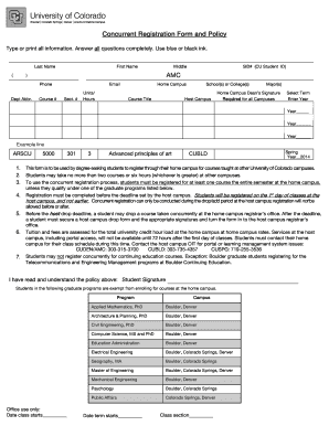 Fillable Online ucdenver Concurrent Registration Form 2013 updated doc Fax Email Print - pdfFiller