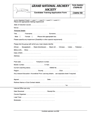 Fillable Online worcestershirearchery co GRAND NATIONAL ARCHERY SOCIETY Fax Email Print - pdfFiller