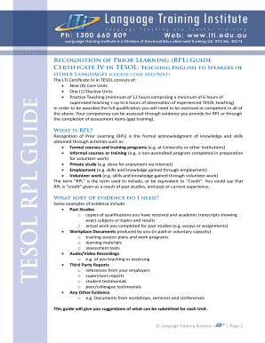 Fillable Online lti edu Page 1 The LTi Certificate IV in TESOL consists ...