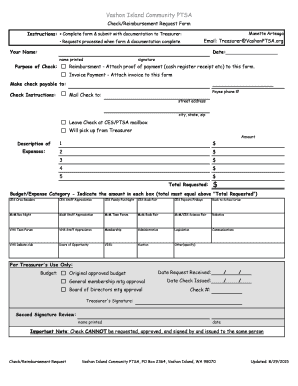 Fillable Online vashonptsa Vashon PTSA Check-Reimbursement Request Form ...