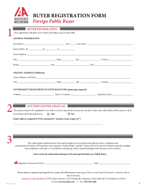 Fillable Online BUYER REGISTRATION FORM - IAAI.com Fax Email Print ...