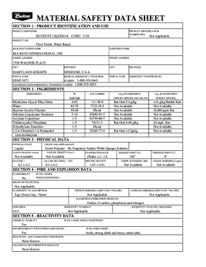 Fillable Online MATERIAL SAFETY DATA SHEET SECTION 1 PRODUCT IDENTIFICATION AND USE PRODUCT ...
