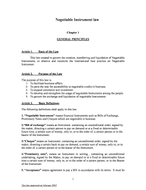 Fillable Online Negotiable Instrument law Fax Email Print - pdfFiller
