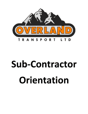 Fillable Online overlandtransport Sub-Contractor Orientation - Overland ...
