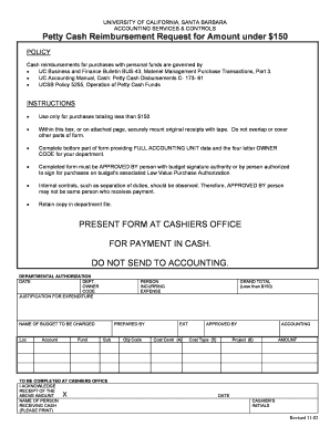 Fillable Online Cash Reimbursement Request Form 10-02doc Fax Email ...