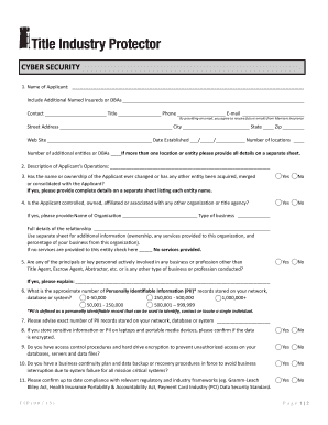 Fillable Online CYBERSECURITY - Title Industry Protectors Fax Email ...